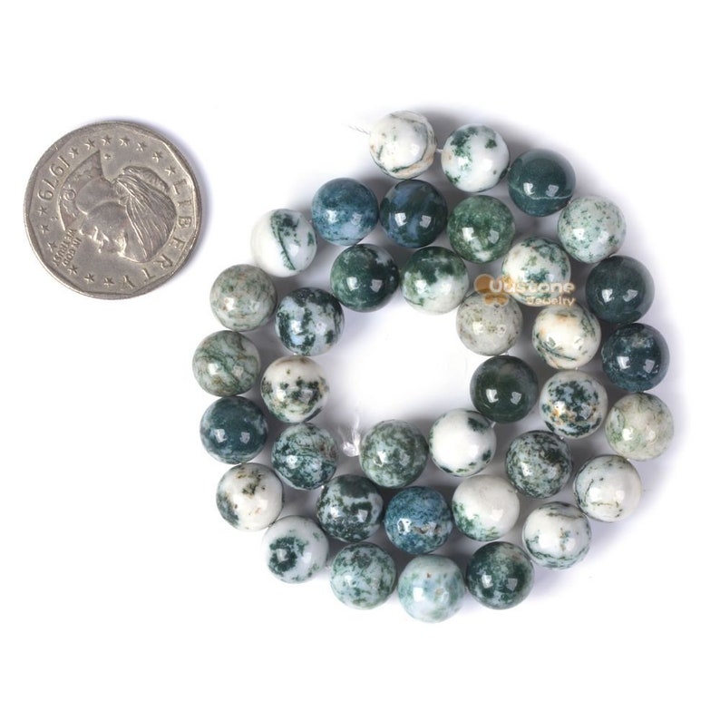 Tree Agate Round Ball Loose Gemstone Beads 6mm 8mm 10mm - Etsy