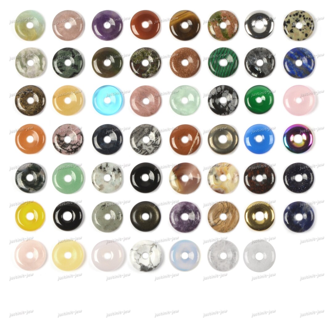 Peace Donut Healing Crystal 20mm Mini Coin Dise Circle Shaped Stone ...