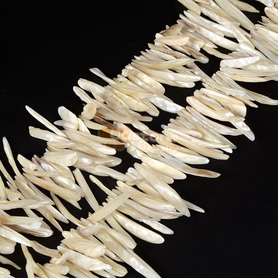 Mother of Pearl MOP Shell Long Chips Stick Loose Gemstone DIY Jewelry ...