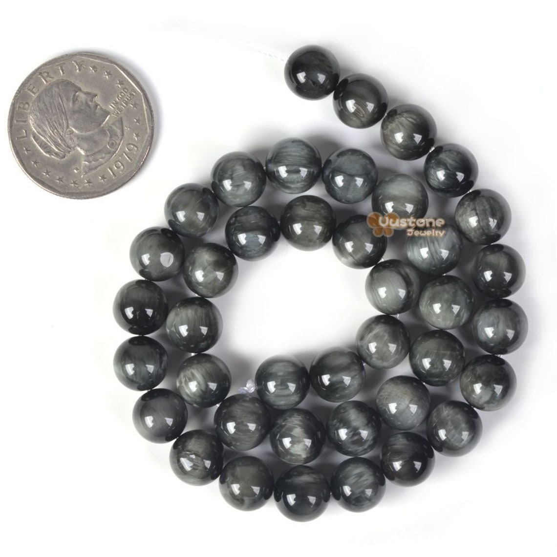 Hawk's Eye Quartz Round Ball Loose Beads DIY Jewelry Making Beads ...