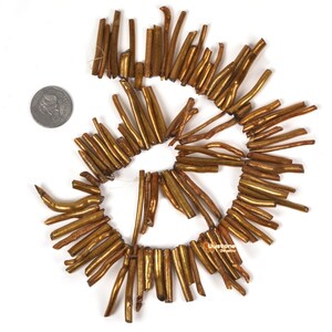 14-50mm Golden Coral Stick Loose Beads Jewelry Making DIY 16 Inch - Etsy