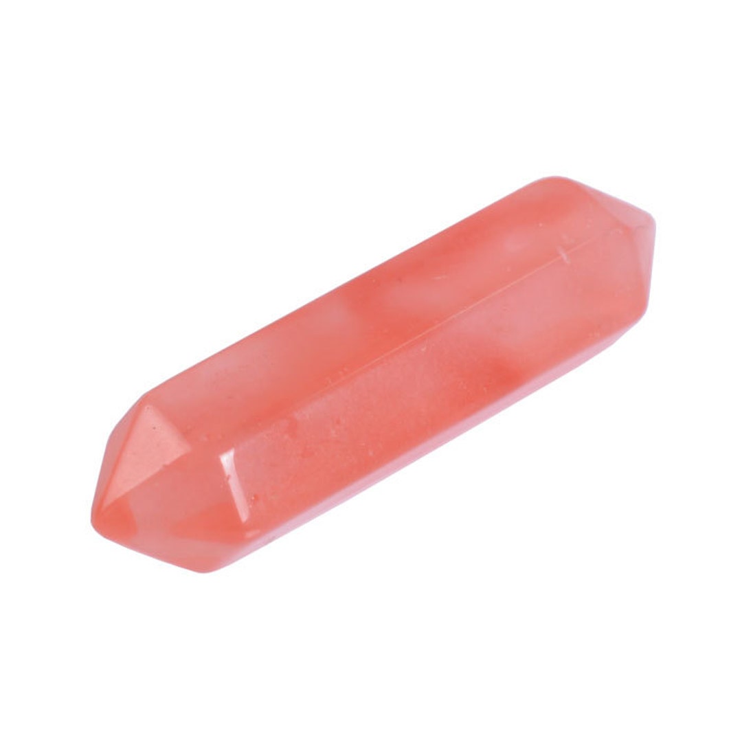 G2884.6 Synthetic Cherry Quartz Rock Crystal Healing Double Point ...