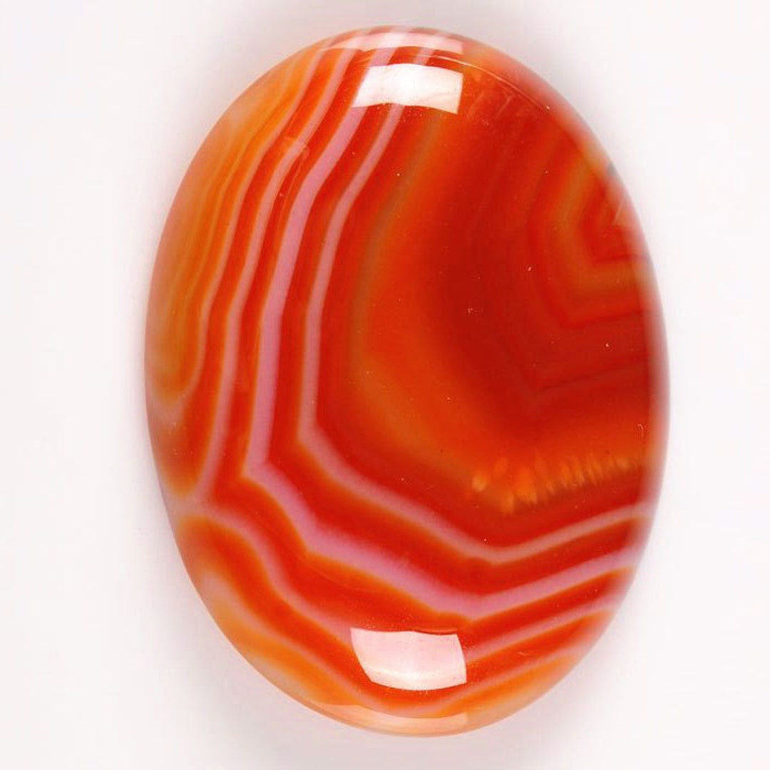 G2480 40mm Red / Orange Banded Agate Oval Flatback Cab - Etsy