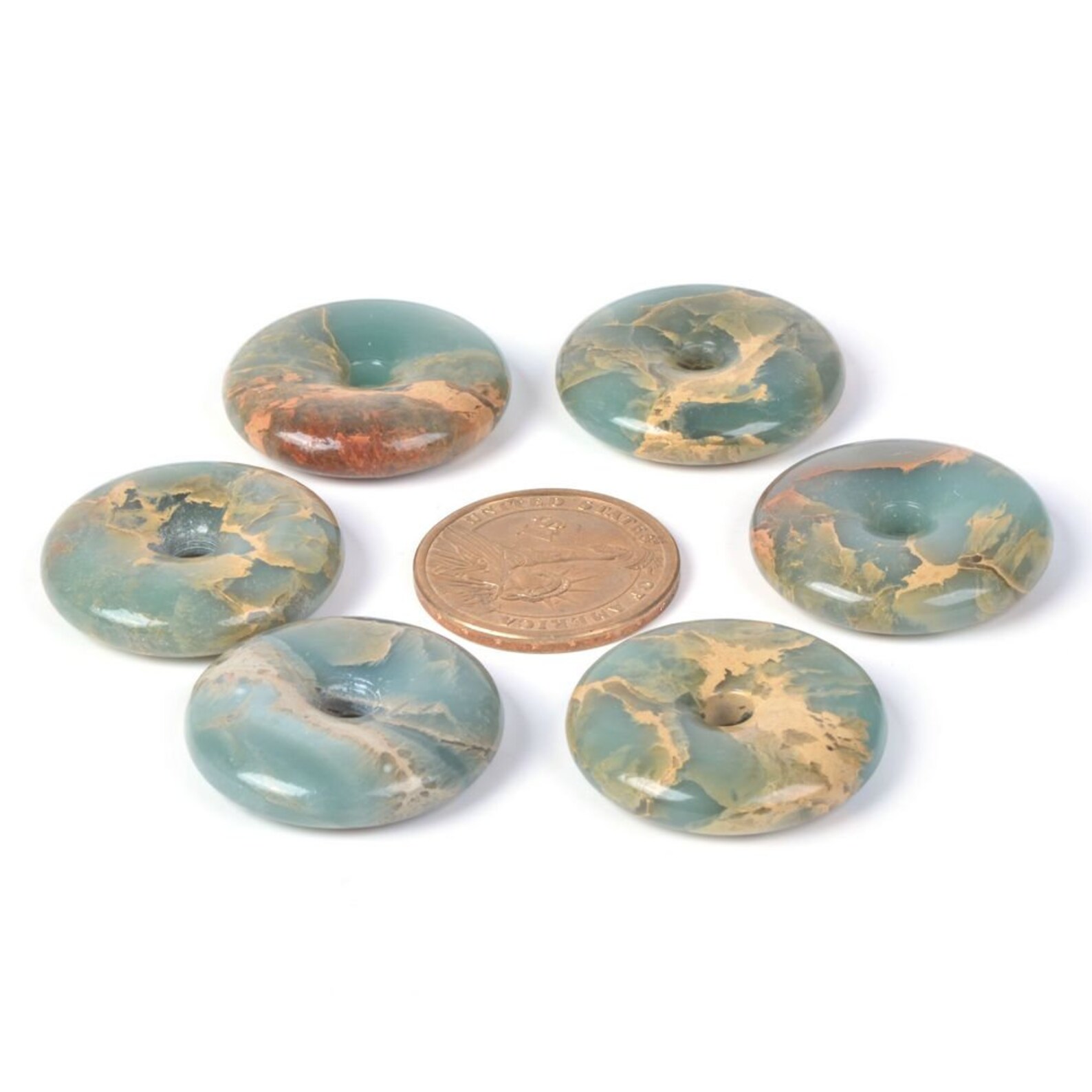 30mm G0128.37 Serpentine Donut Gemstone Pendant Focal Bead - Etsy