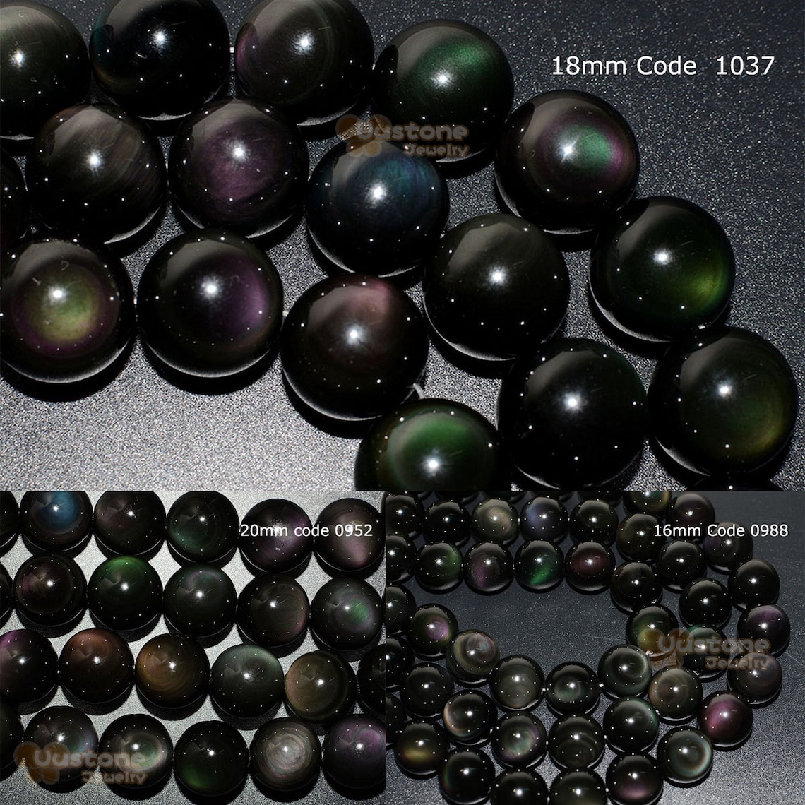 Natural AAA Rainbow Eye Obsidian Round Beads Full Strand 8mm - Etsy