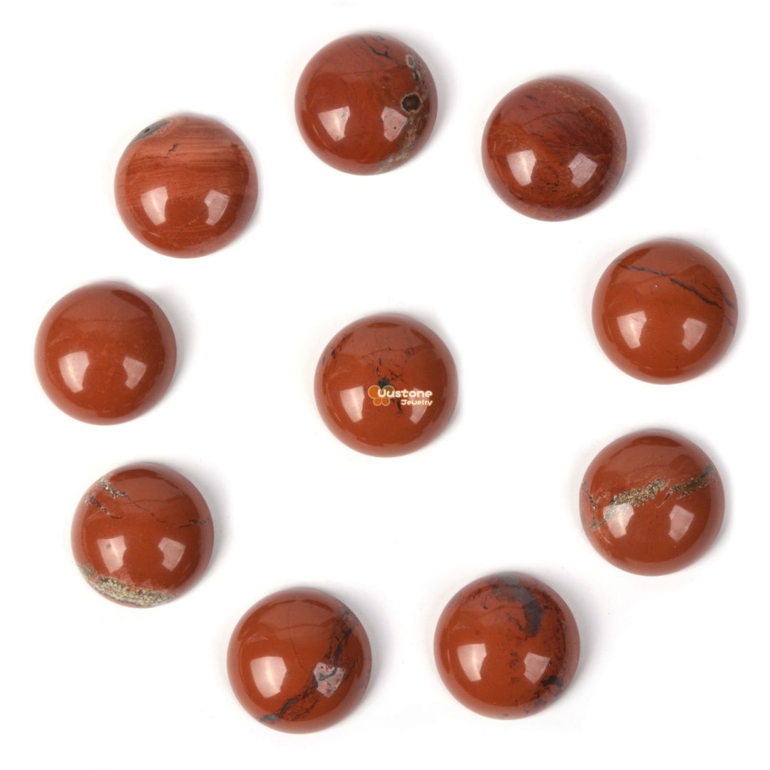 16mm Red Jasper Gemstone Round Flatback Cab Cabochon Stone Loose Stone ...