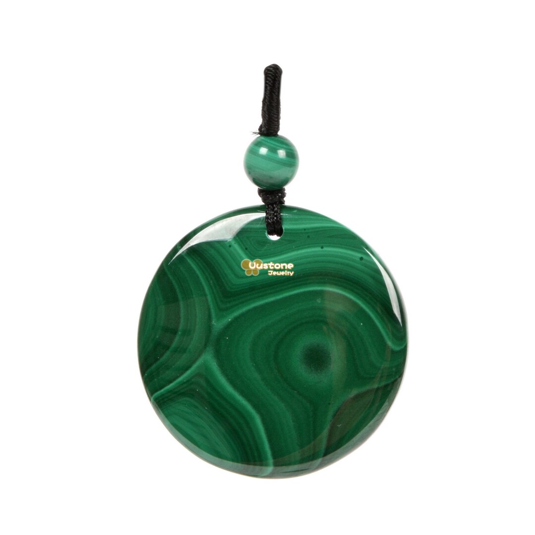 30mm Malachite Healing Crystal Chakra Coin Round Pendant Bead - Etsy