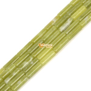 13mm Olive Jade Cylinder Tube Loose Gemstone Beads 15" - Etsy