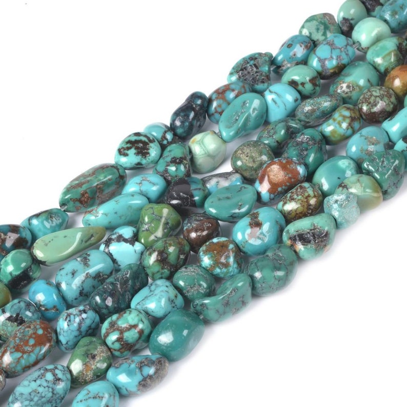 0131 Natural turquoise Pebble Chips loose gemstone beads | Etsy