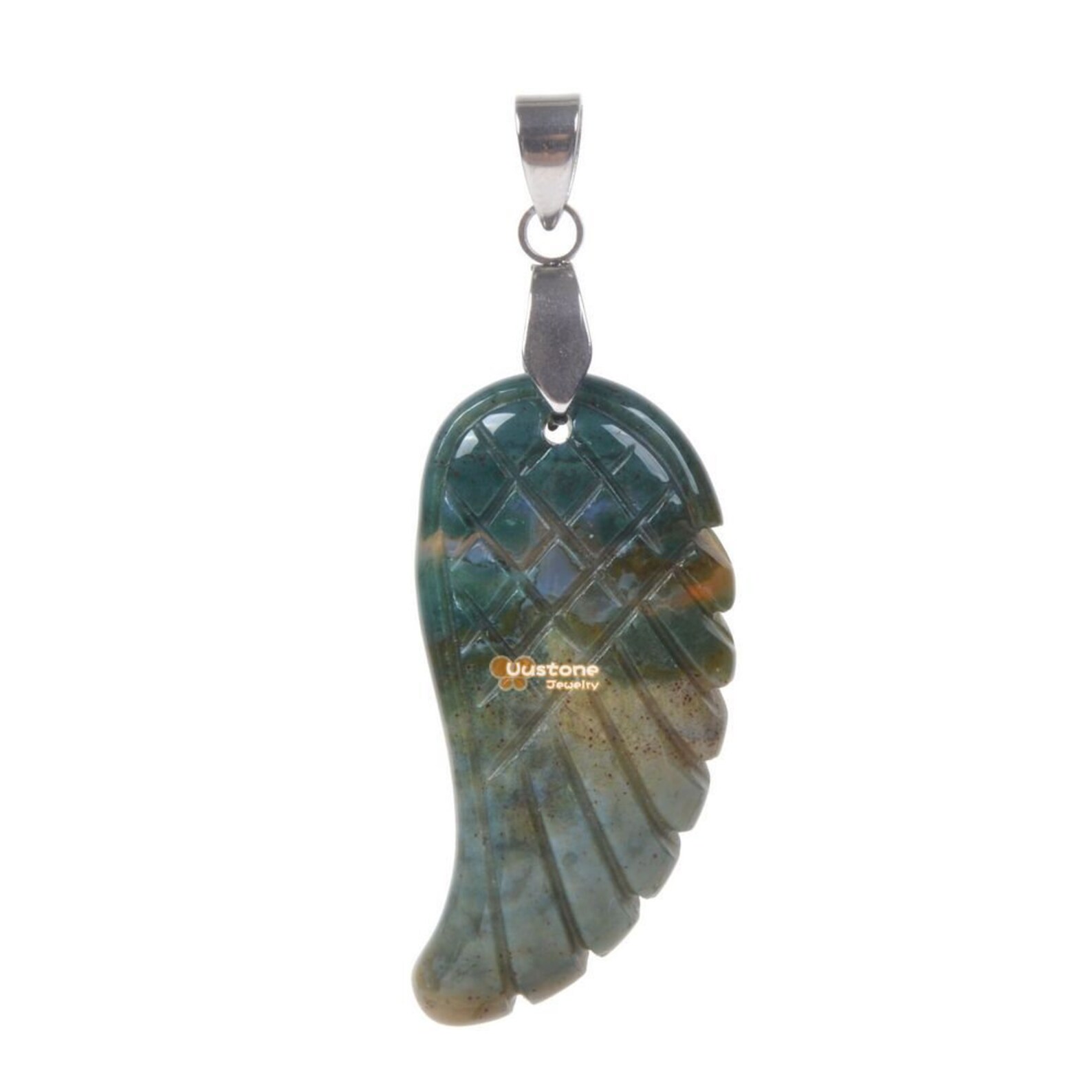 36mm Carved Multi-color Indian Agate Rock Crystal Angel Wing - Etsy