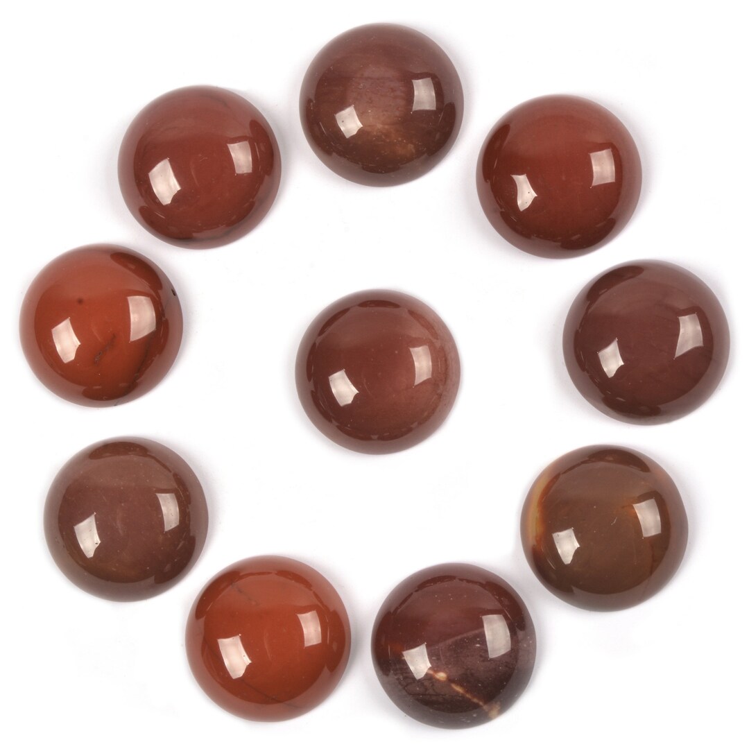 10 Pcs of 14mm Red Mookaite Jasper Round Flatback Cab Cabochon - Etsy