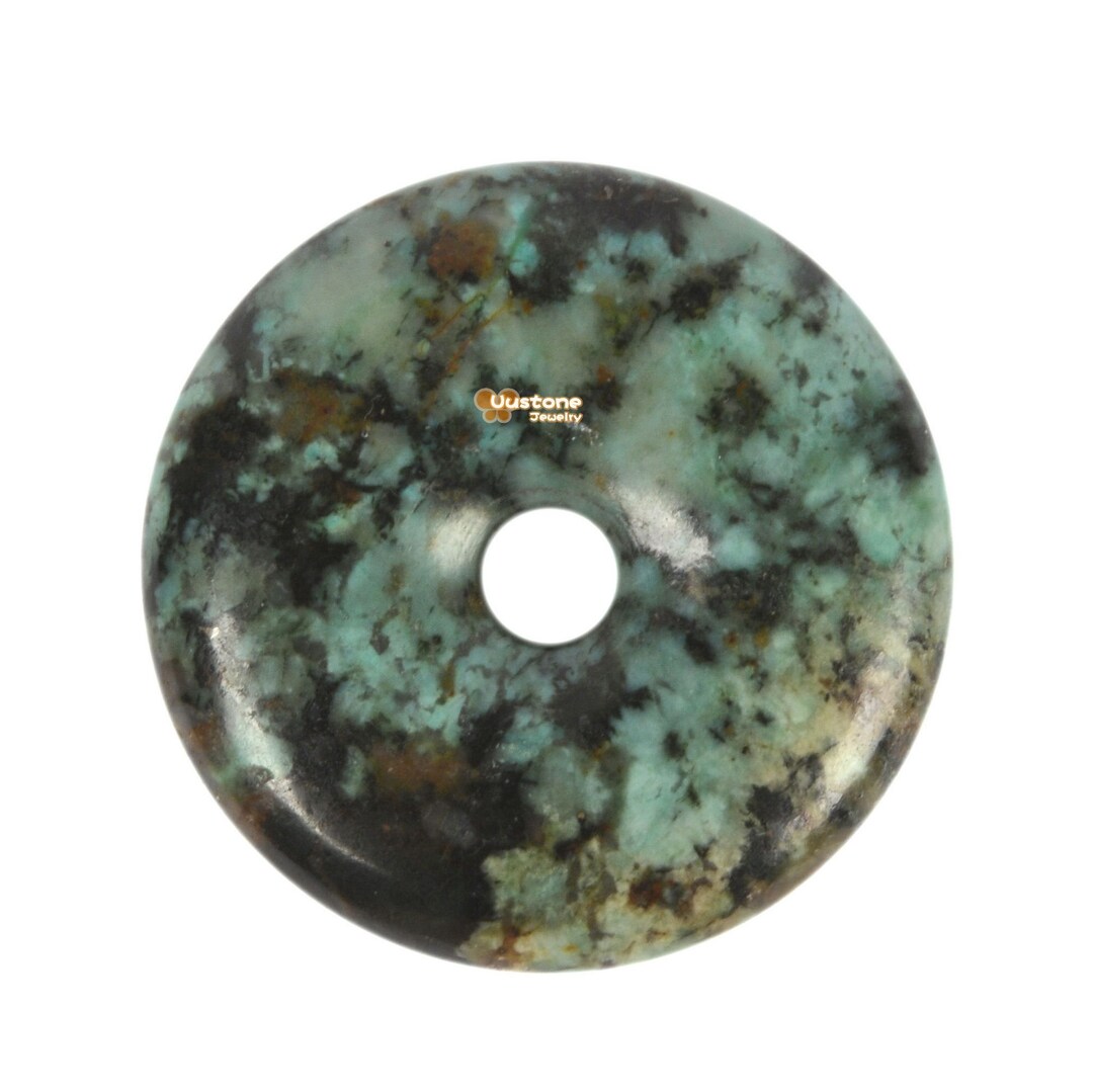 30mm African Turquoise Donut Gemstone Pendant Focal Bead - Etsy