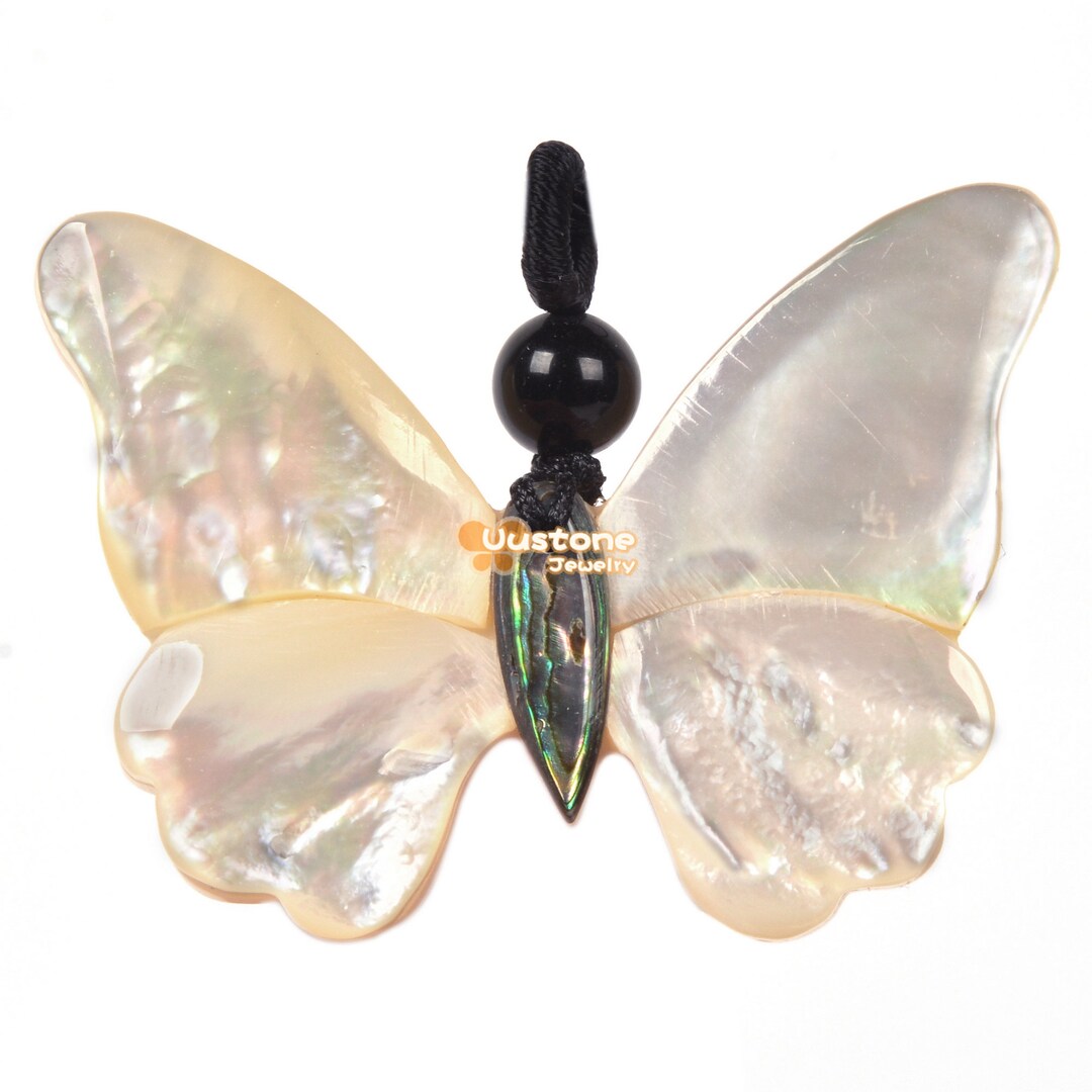 48mm Abalone Shell White Shell Stitching Butterfly Mother of Pearl MOP ...