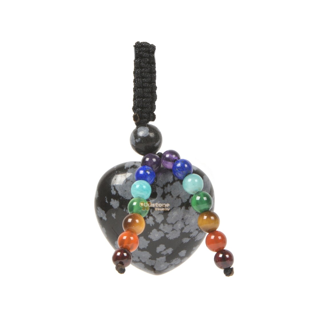 Natural Snowflake Obsidian Rock Crystal Puff LOVE Hearts Crystal ...
