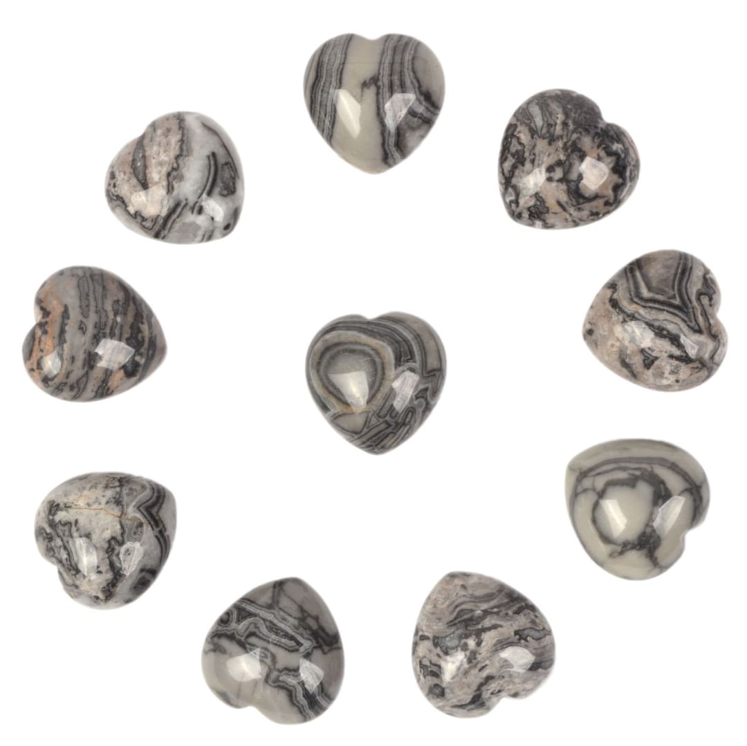 20mm Black Crazy Lace Agate Rock Crystal Puff LOVE Hearts - Etsy