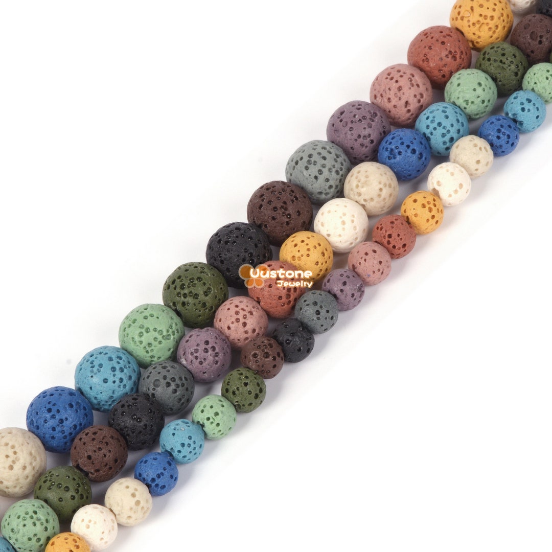 Multi-color Lava Round Ball Loose Gemstone Beads 6mm 8mm 10mm - Etsy