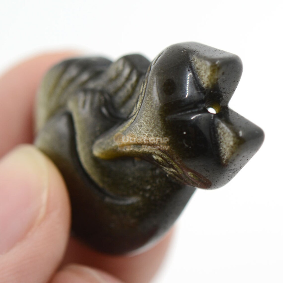 G1827 Natural Golden Obsidian Fox Pendant Focal Bead 38mm - Etsy