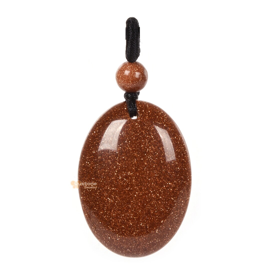 30mm Synthetic Goldstone Crystal Gemstone Healing Quartz Flatback Oval ...
