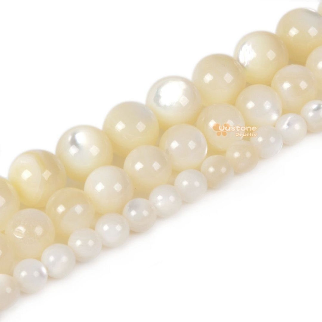 Mother of Pearl MOP Shell Round Ball Loose Beads DIY Jewelry Making ...