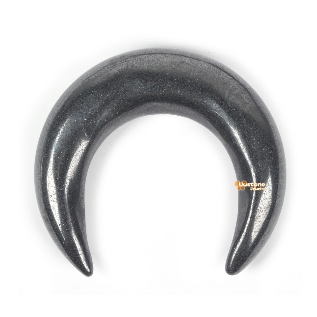 Hematite Crescent Moon Shape Double Horn NOT Drilled DIY Jewelry Making ...
