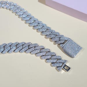Icy Diamond 20MM Miami Cuban Link Chain: Micro Pave CZ Silver Necklace ...