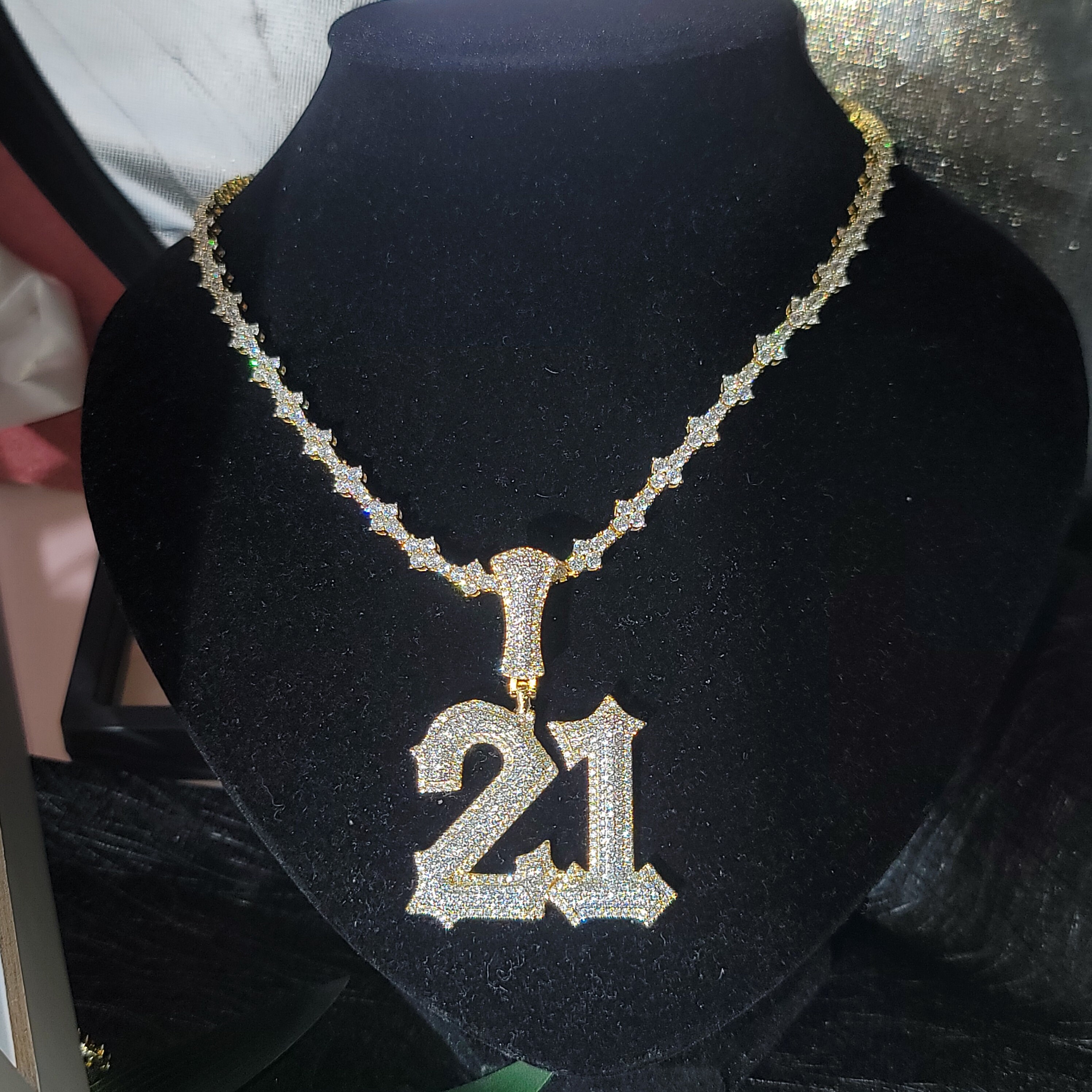 Custom Two-tone Gothic Font Letter Pendants Necklace,various Chains ...