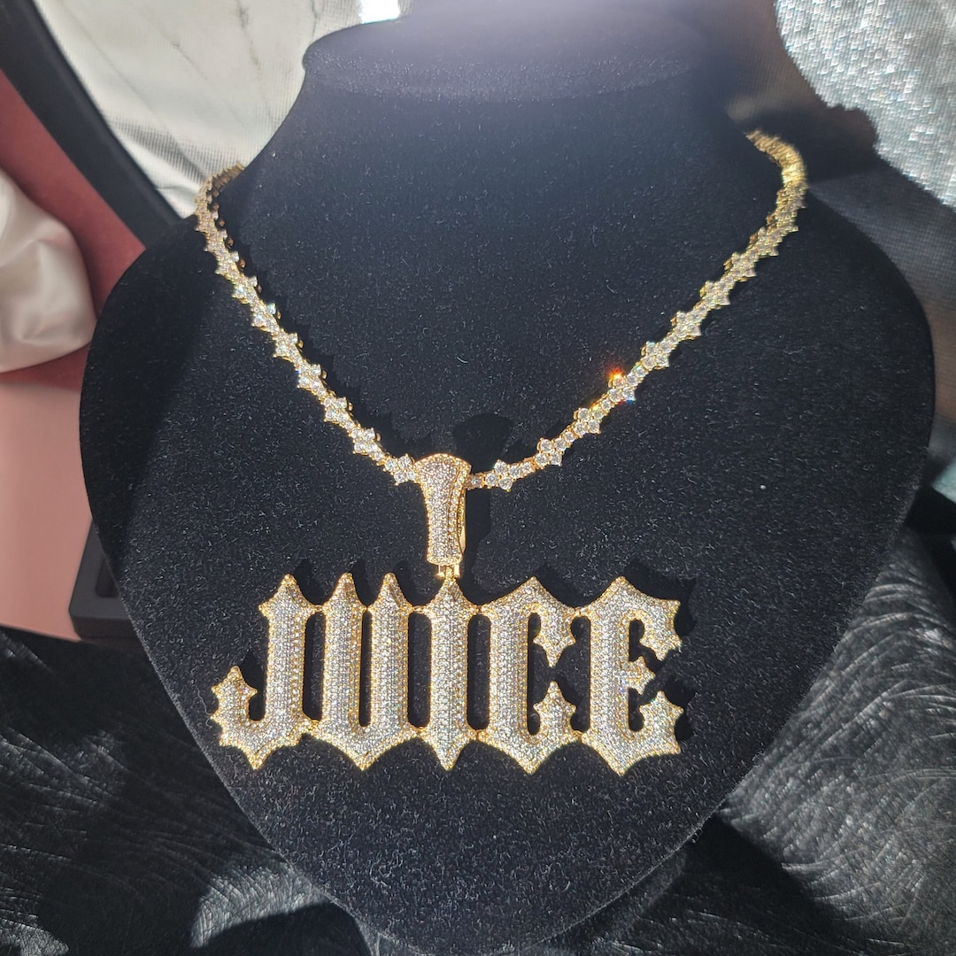 Custom Two-tone Gothic Font Letter Pendants Necklace,various Chains ...