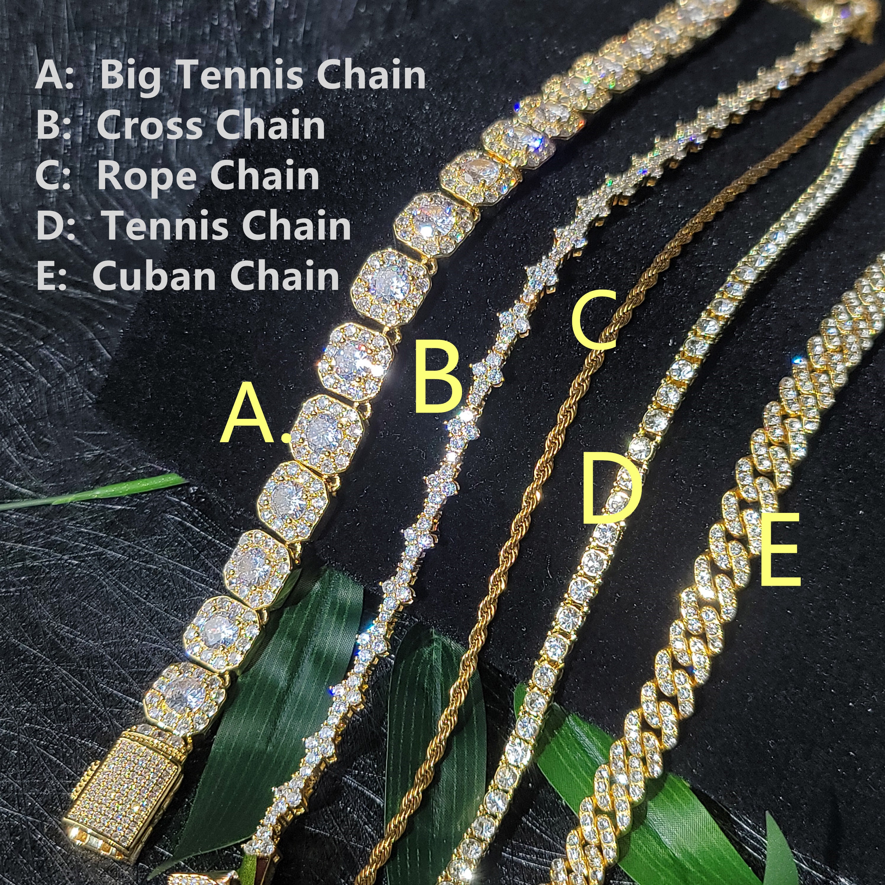 Custom Two-tone Gothic Font Letter Pendants Necklace,various Chains ...