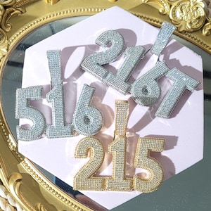 Custom Iced Out Number Name Necklace: Cuban Link Chain, Customized ...