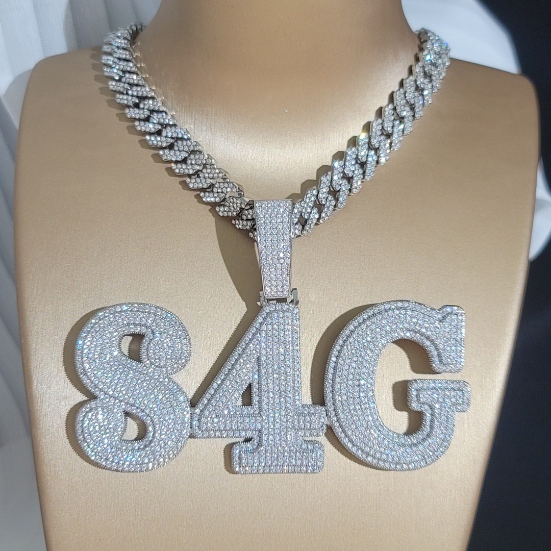 Iced Out Diamond Custom Name Pendant With Cuban Chain: Hip Hop Jewelry ...