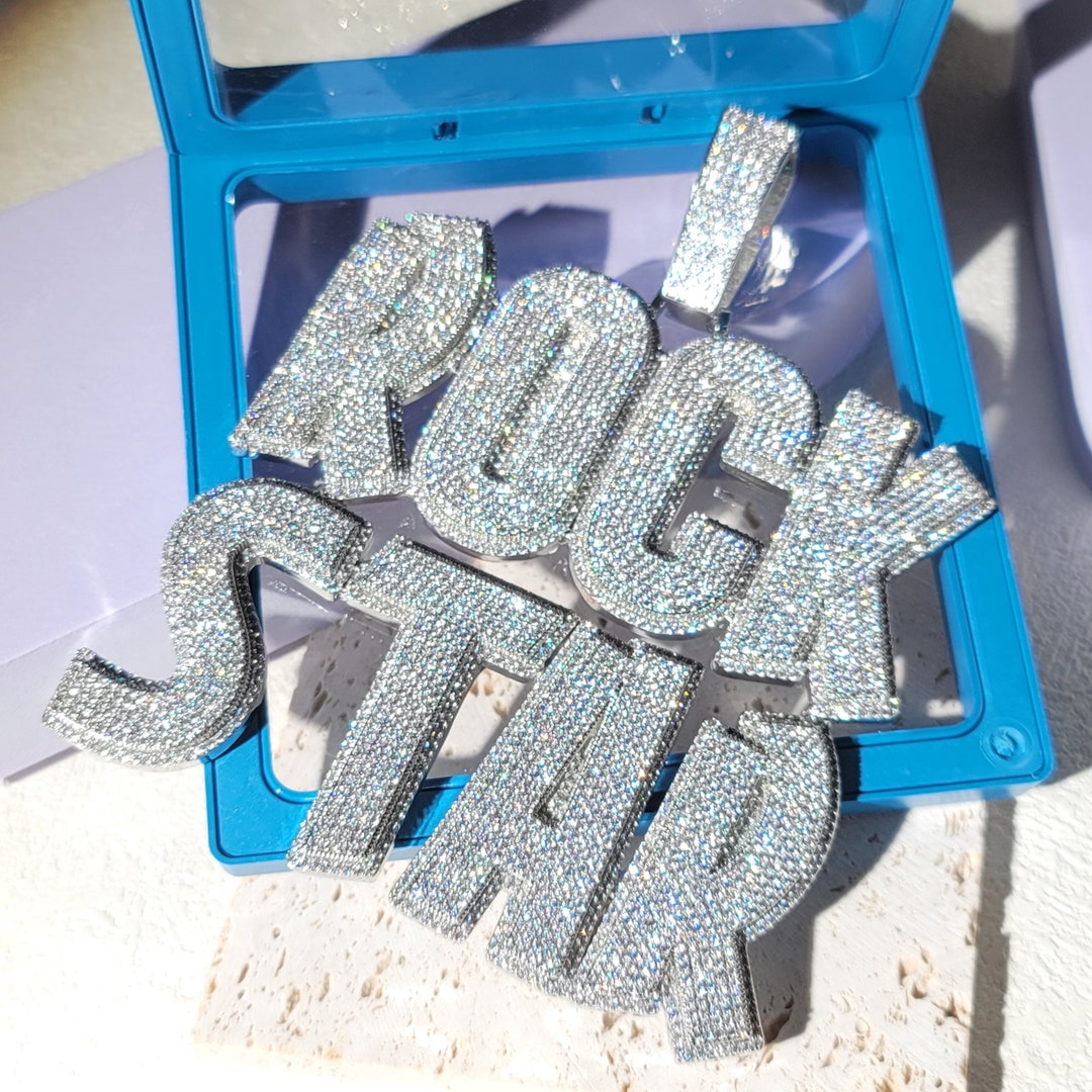 Customize Iced Name Pendant Big Bail Fit Your 20mm Chain,personalized ...