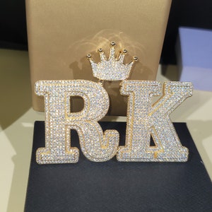 Custom Crown Initial Pendant Necklace: Personalized Hip Hop Jewelry - Etsy
