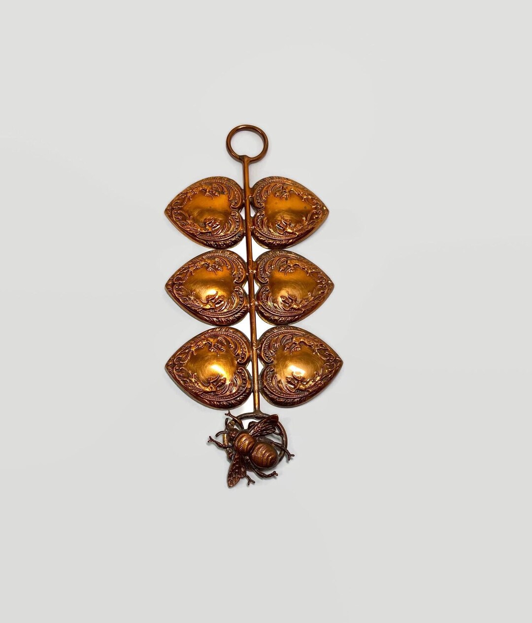 Copper Hearts Wall Decor, Unique Vintage Pressed Copper Strand of ...
