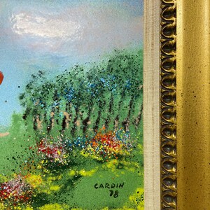 1978 Original Framed Enamel Art Panel Signed Louis Cardin, Certificate ...