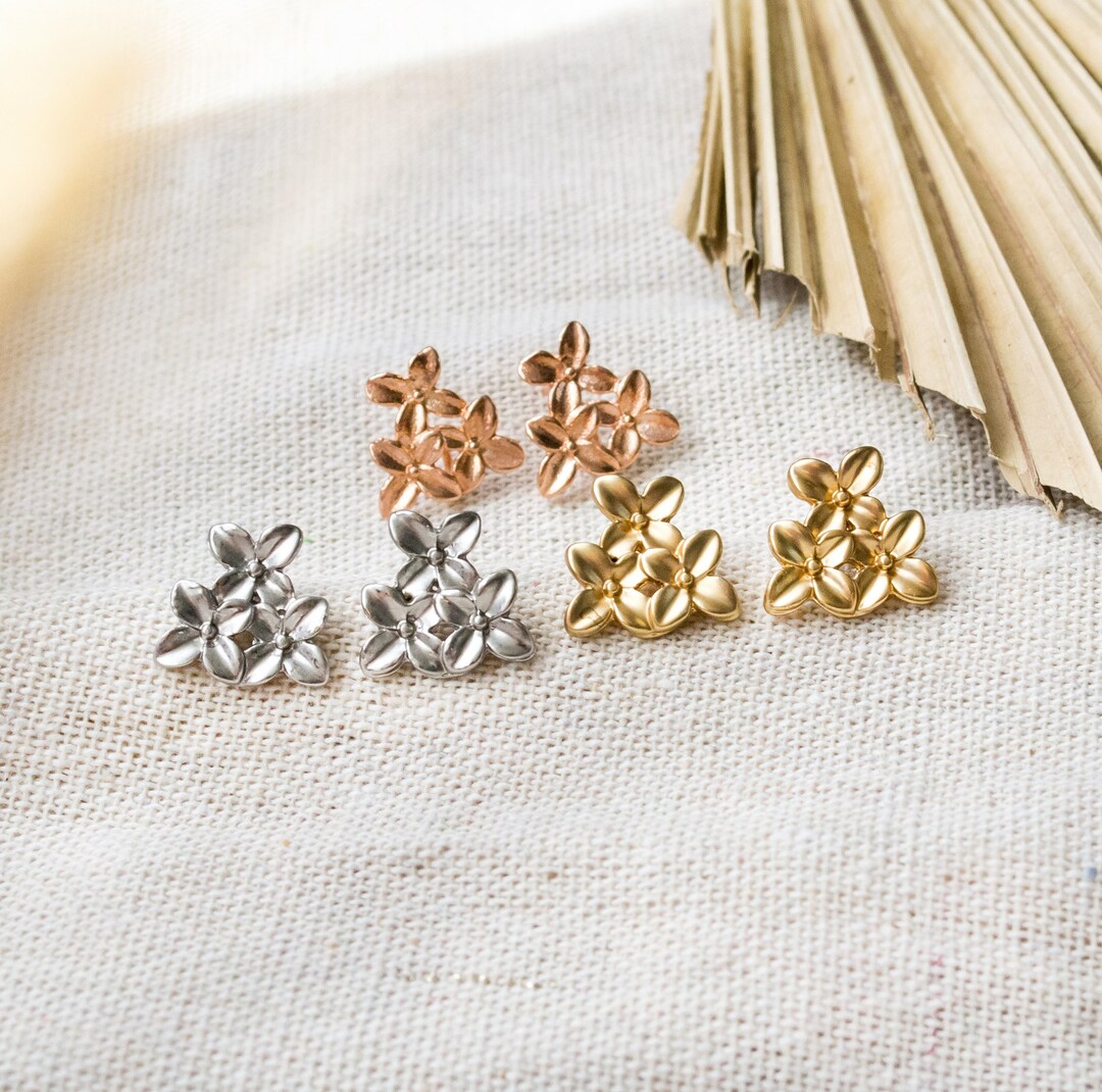 Flower Stud Earrings Stud Earrings Flowers Wedding - Etsy UK
