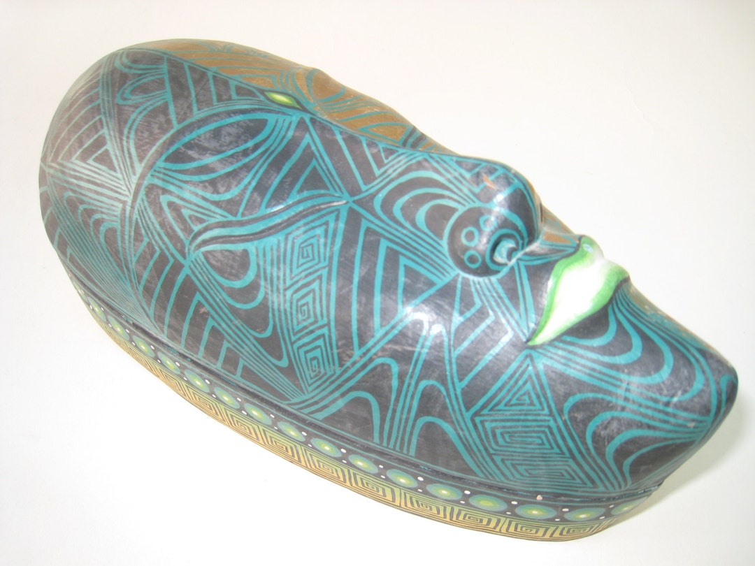 Beautiful Painted Face Covered Wood Box - Etsy