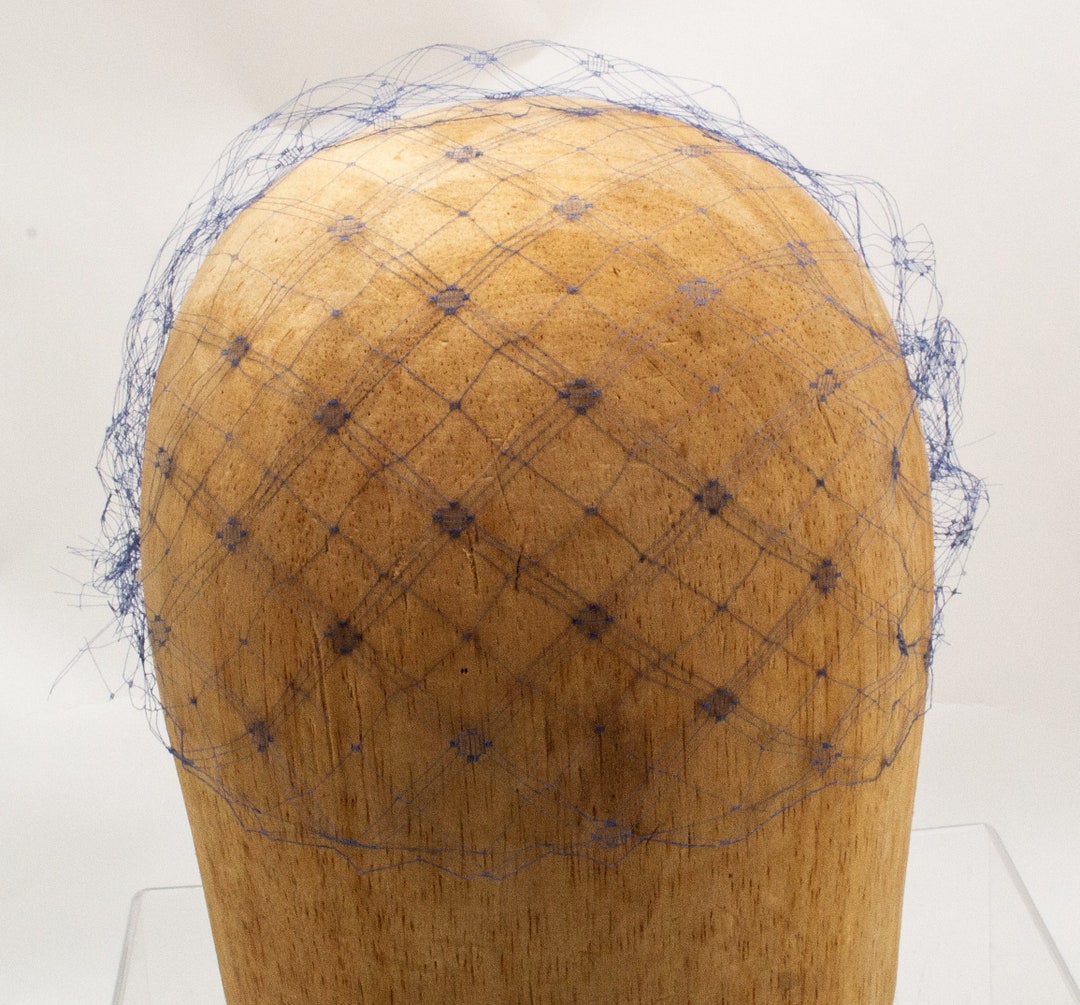 Vintage French Silk Millinery Veiling -delicate Royal Blue, Medalion ...