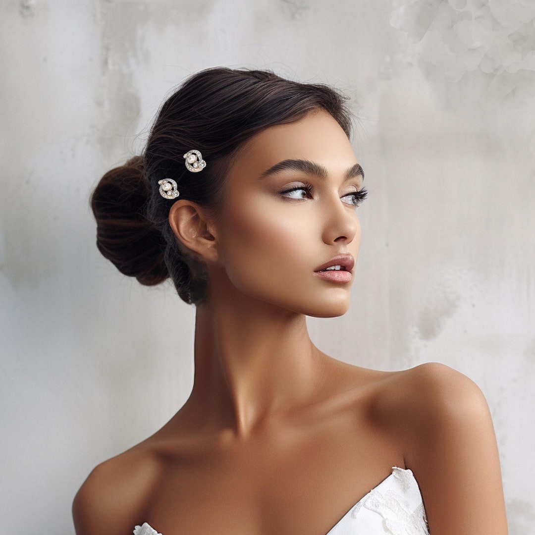 Vintage Crystal and Pearl Bobby Pin Set - Elegant Bridal Hair ...