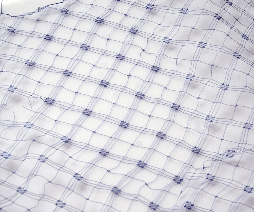 Vintage French Silk Millinery Veiling delicate Royal Blue, Medalion ...