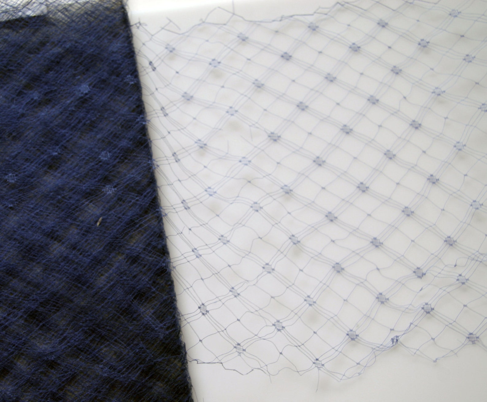 Vintage French Silk Millinery Veiling delicate Royal Blue, Medalion ...