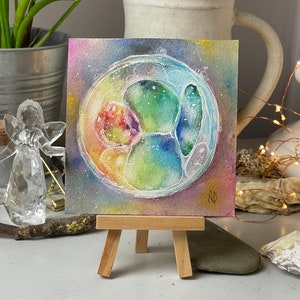 Embryo Painting Original Watercolor in Rainbow Colour Miniature Miracle ...
