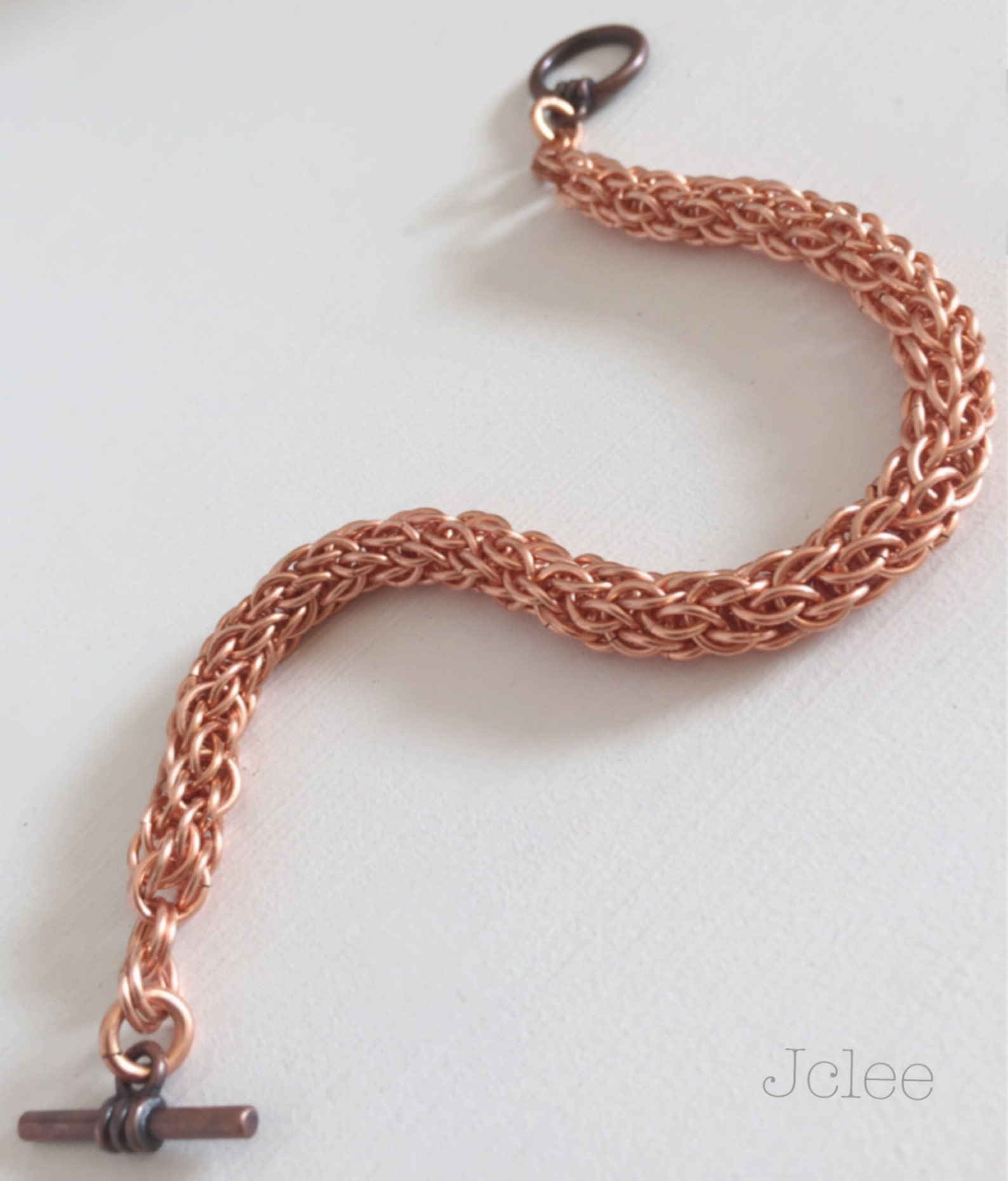 Mens Copper Bracelets Celtic Style Chainmail Toggle Cuff Mans | Etsy