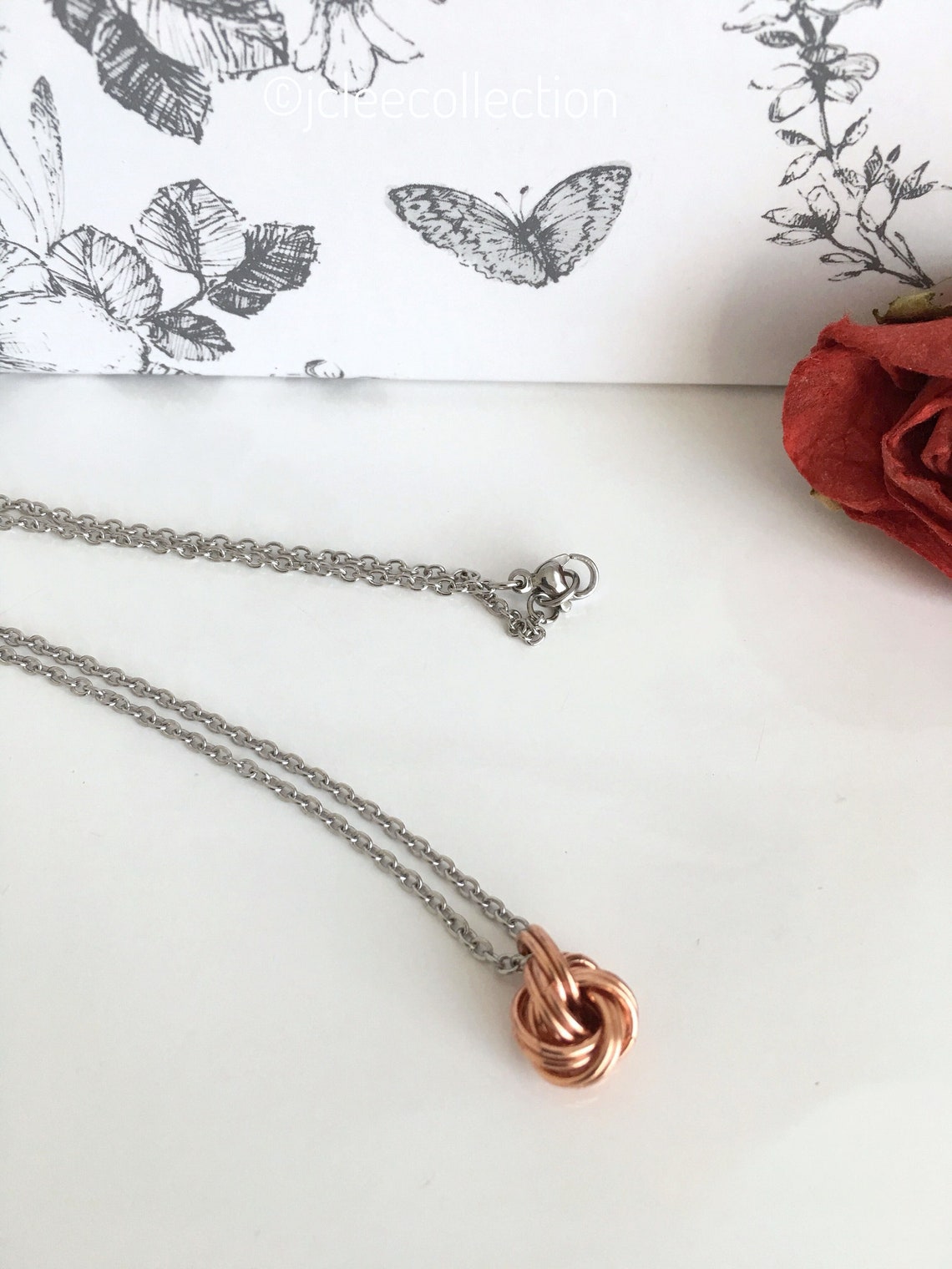 Pure Copper Infinity Love Knot Jewelry Set 7th Anniversary - Etsy UK