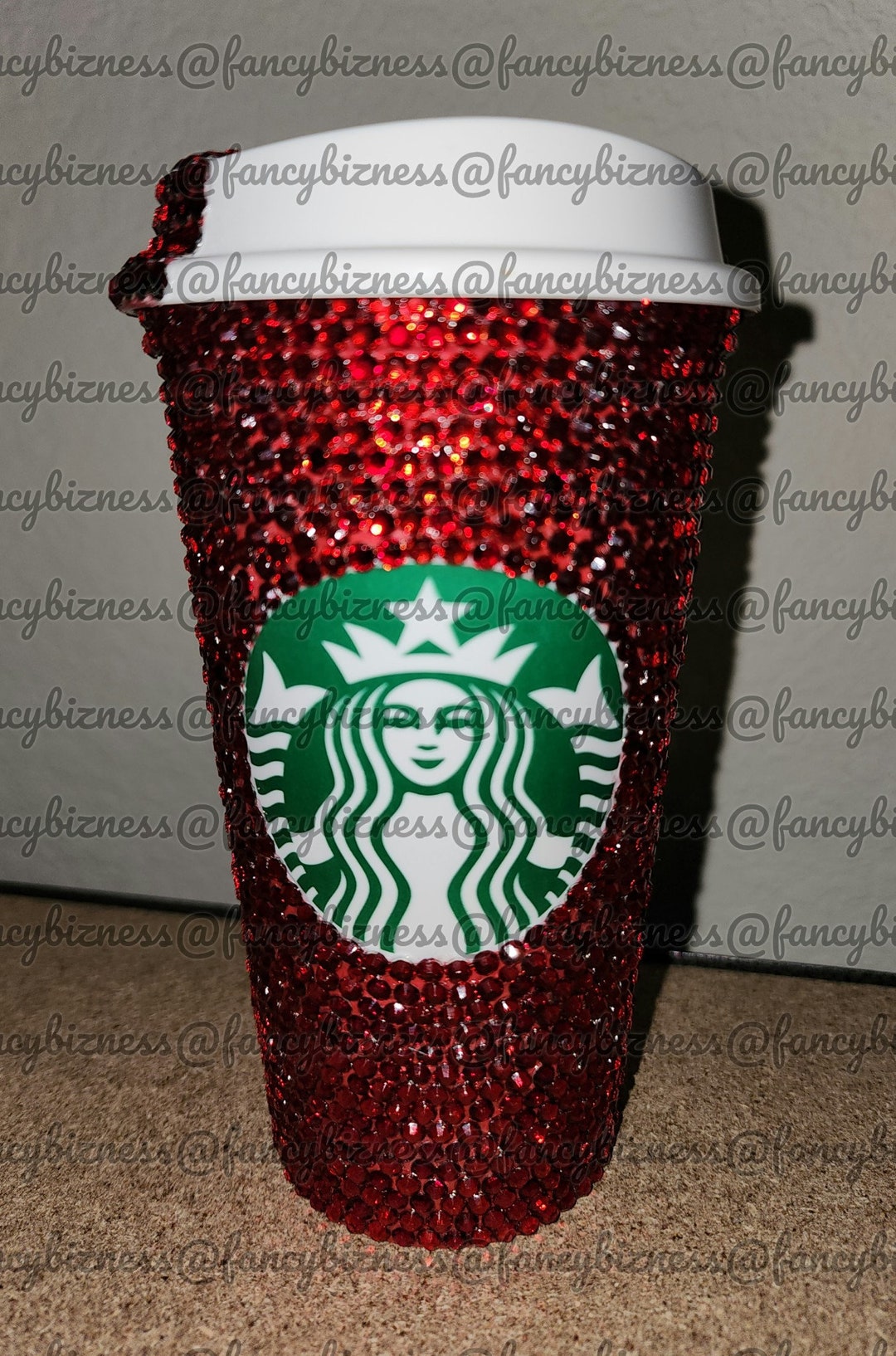 Ready to Ship Super Sparkly Red Custom Starbucks 16oz Cup...bedazzled ...