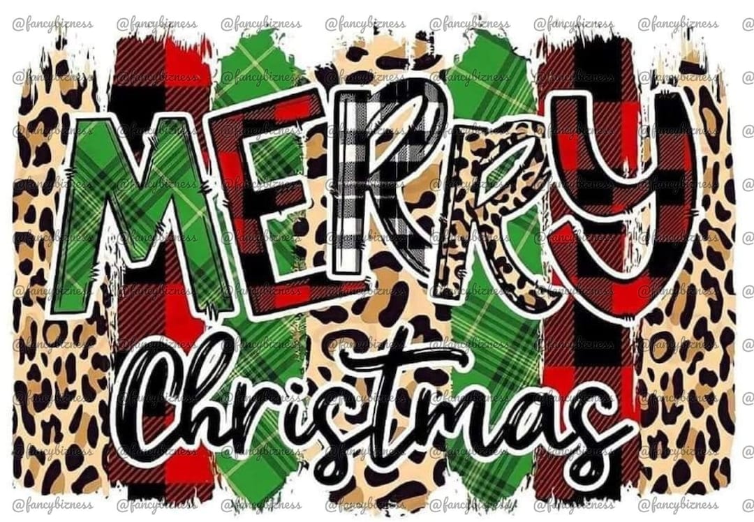 Merry Christmas Leopard PNG Digital Download Holiday 300DPI Ecosolvent ...