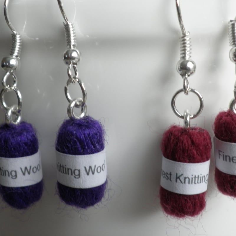 Wool Earrings - Etsy