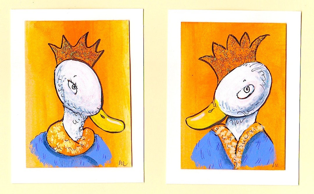 Original Art ACEO King and Queen Ducks Set of (2) - Etsy