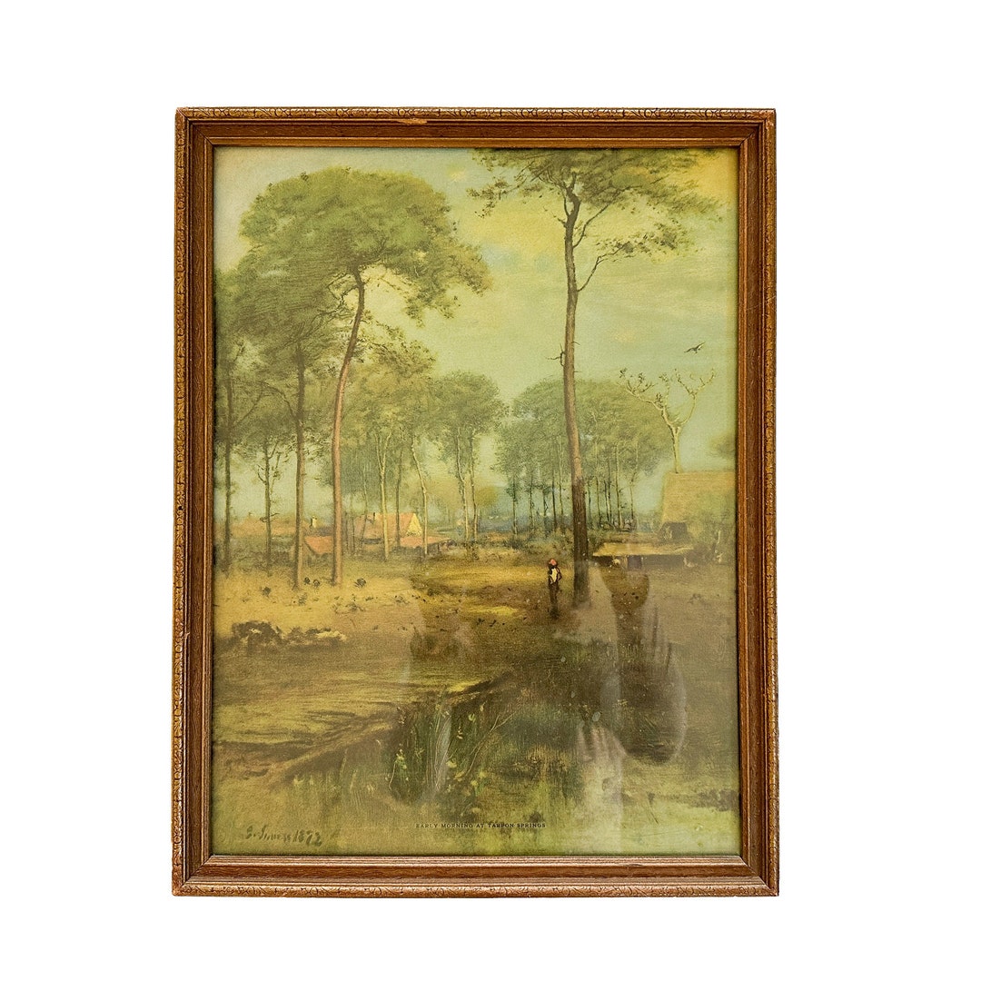 Vintage Painting | Framed Landscape Print by George Inness Titled Early ...