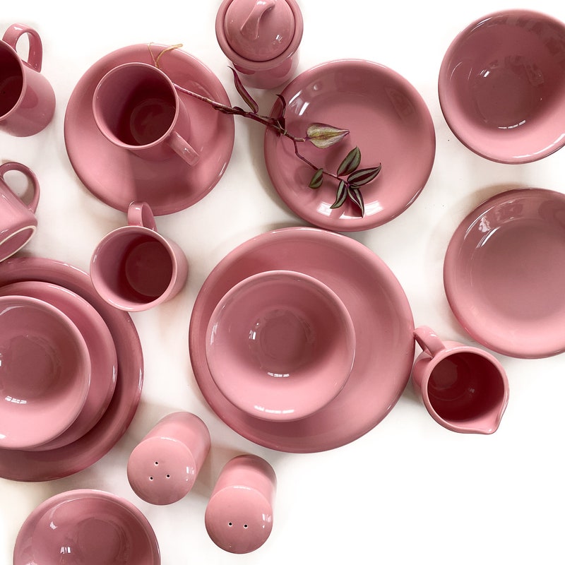 Pink Plate Set - Etsy