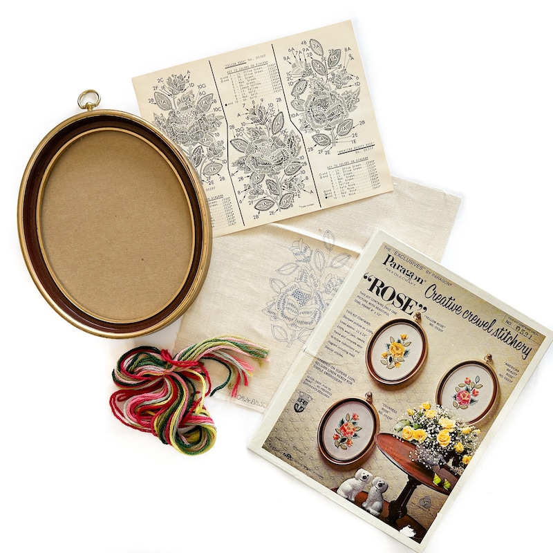 Vintage Crewel Kit - Etsy